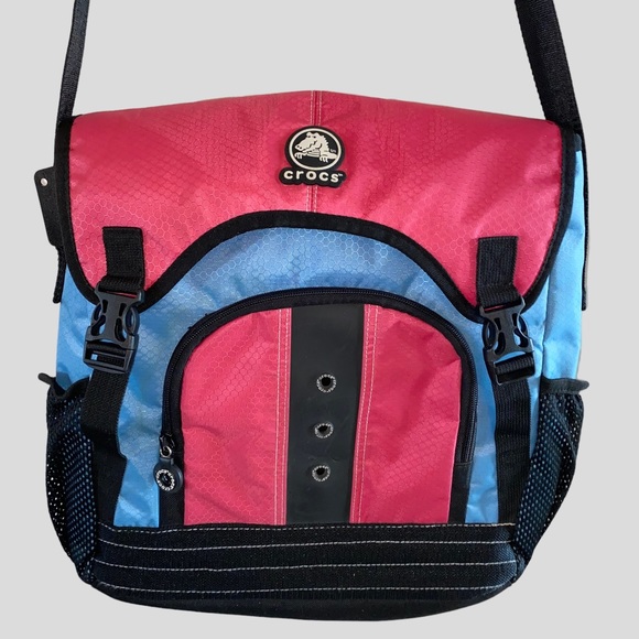 CROCS | Bags | Crocs Laptop Messenger Bag Pink Blue 5x14 | Poshmark